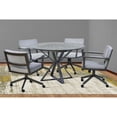 Armen Living Cairo Round Dining Table with Finish and 48" Glass Top ...