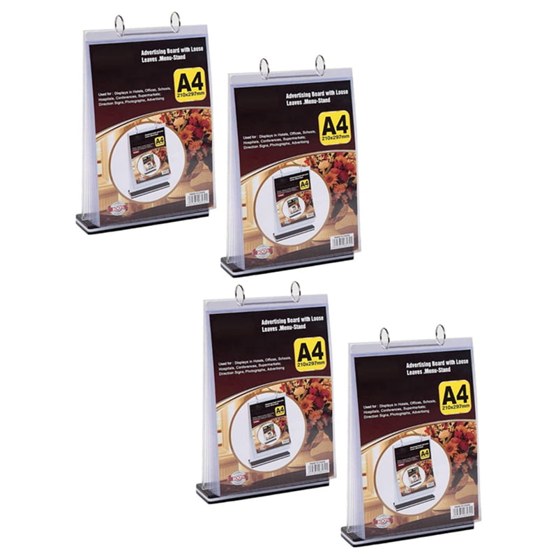 A4 Multi-Page Flip Display Card Label Display Stand Detachable Label ...