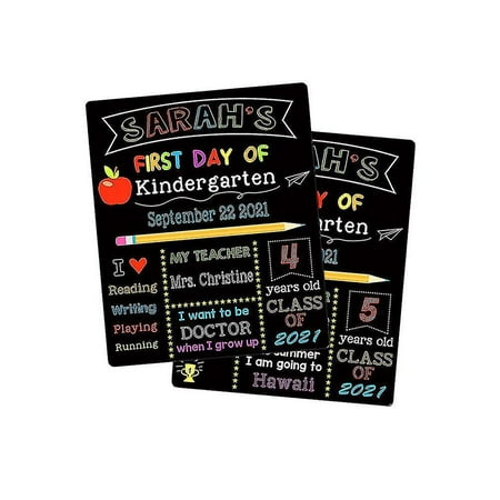 HUSERYT First Day Of School Chalkboard First And Last Day Of School ...