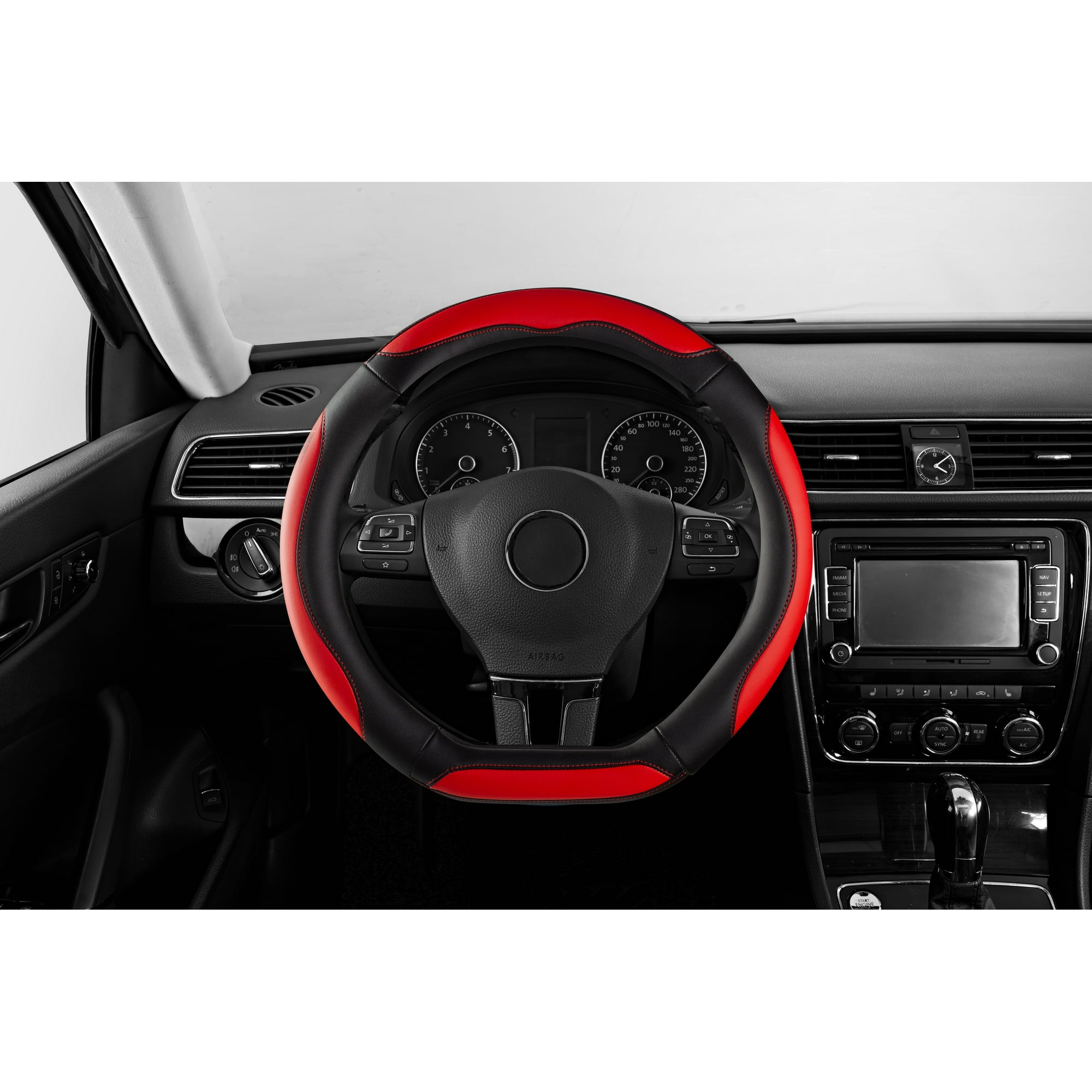 Click here for Auto Drive D-Bottom Sport Steering Wheel Cover Red... prices