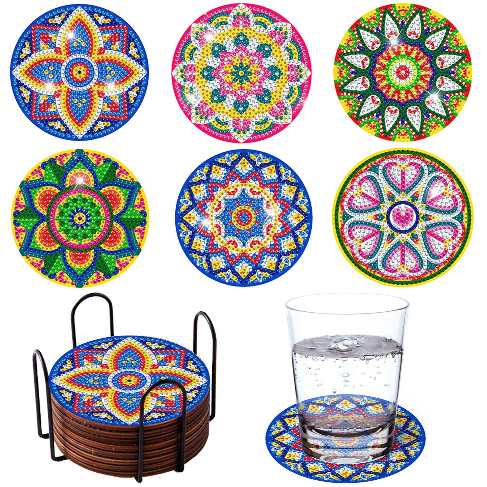 Click here for Qiyun 6pcs/8pcs Diy Diamond Painting Coasters With... prices
