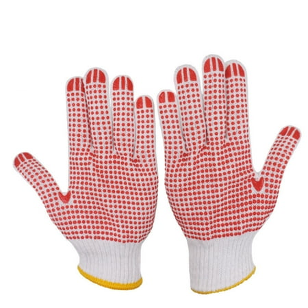 Guardoinrt 12 Pairs Gloves PVC Dotted Cotton Yarn Non-slip Work Gloves ...
