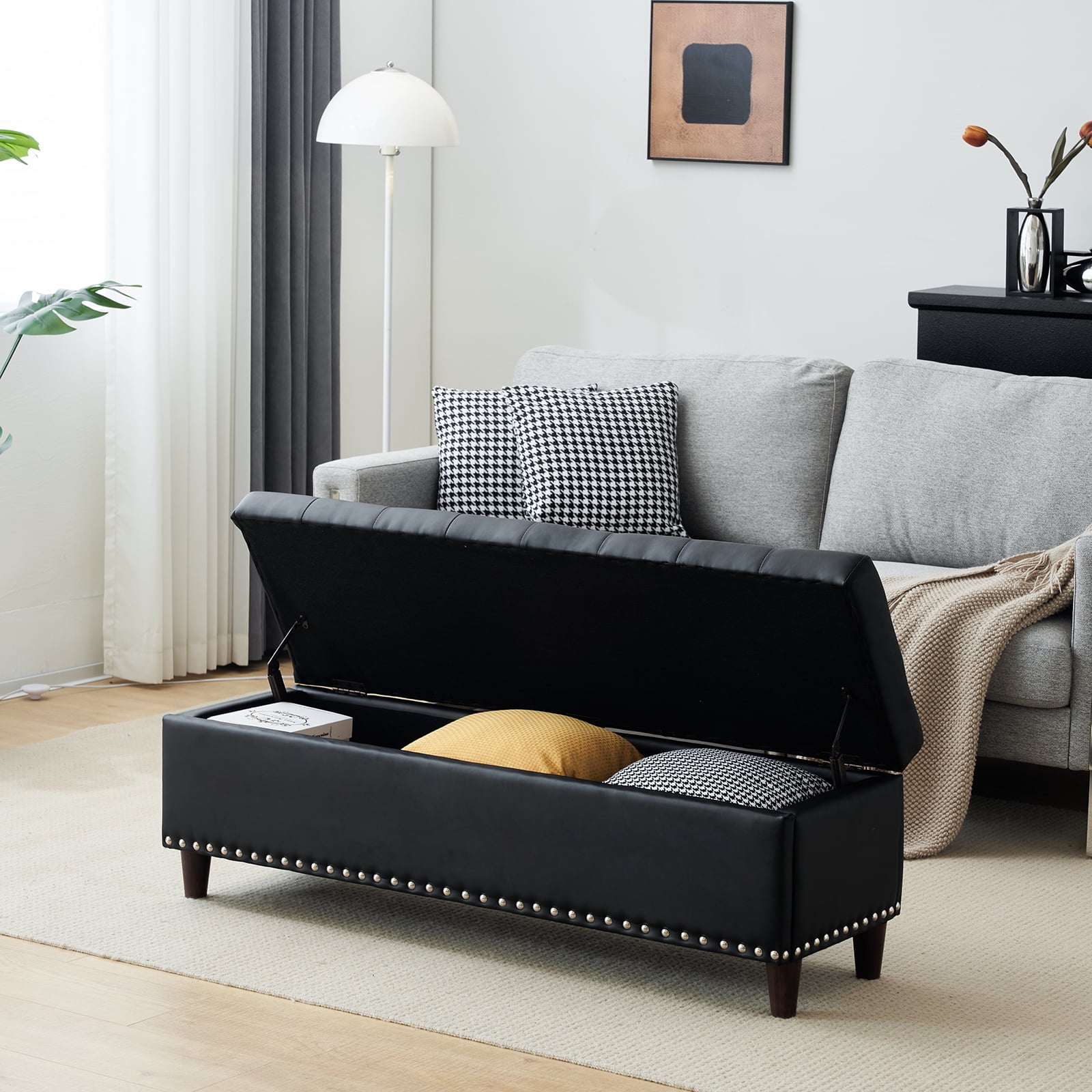 Click here for Ktaxon Storage Ottoman Footstool Organizer 51.5 Tu... prices