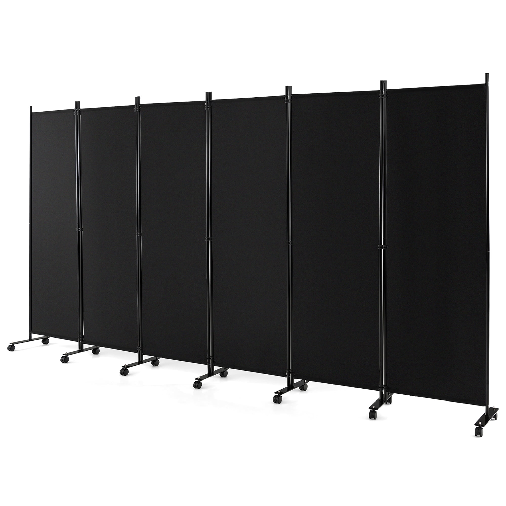Costway 6-Panel Folding Room Divider 6FT Rolling Privacy Screen with ...