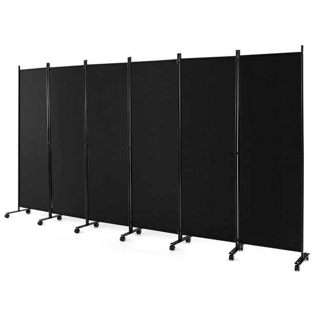 Costway 6-Panel Folding Room Divider 6FT Rolling Privacy Screen with ...