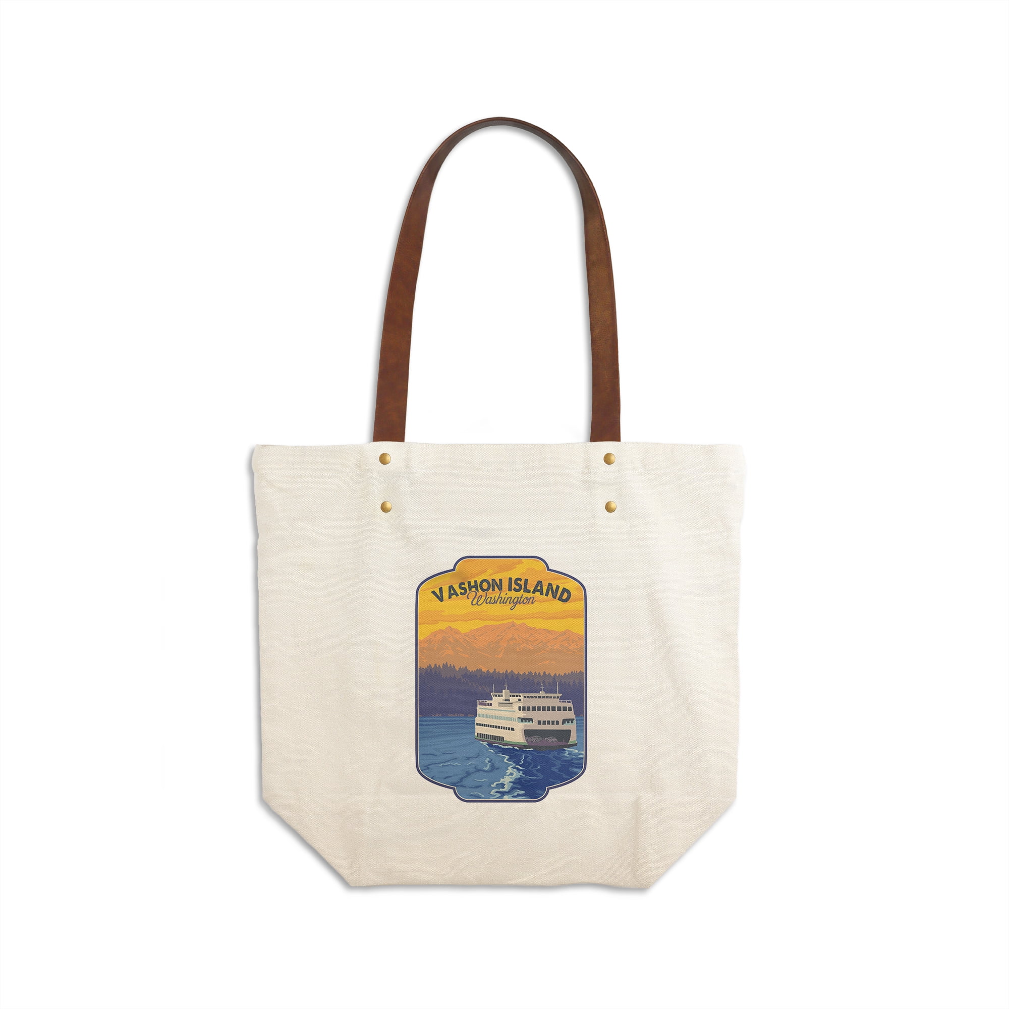 Vashon Island, Washington, Ferry and Mountains, Contour (Canvas Deluxe ...