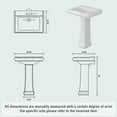 FOLDLIFE Bathroom Pedestal Sinks,Rectangular Pedestal Sink 26" W X 20 ...
