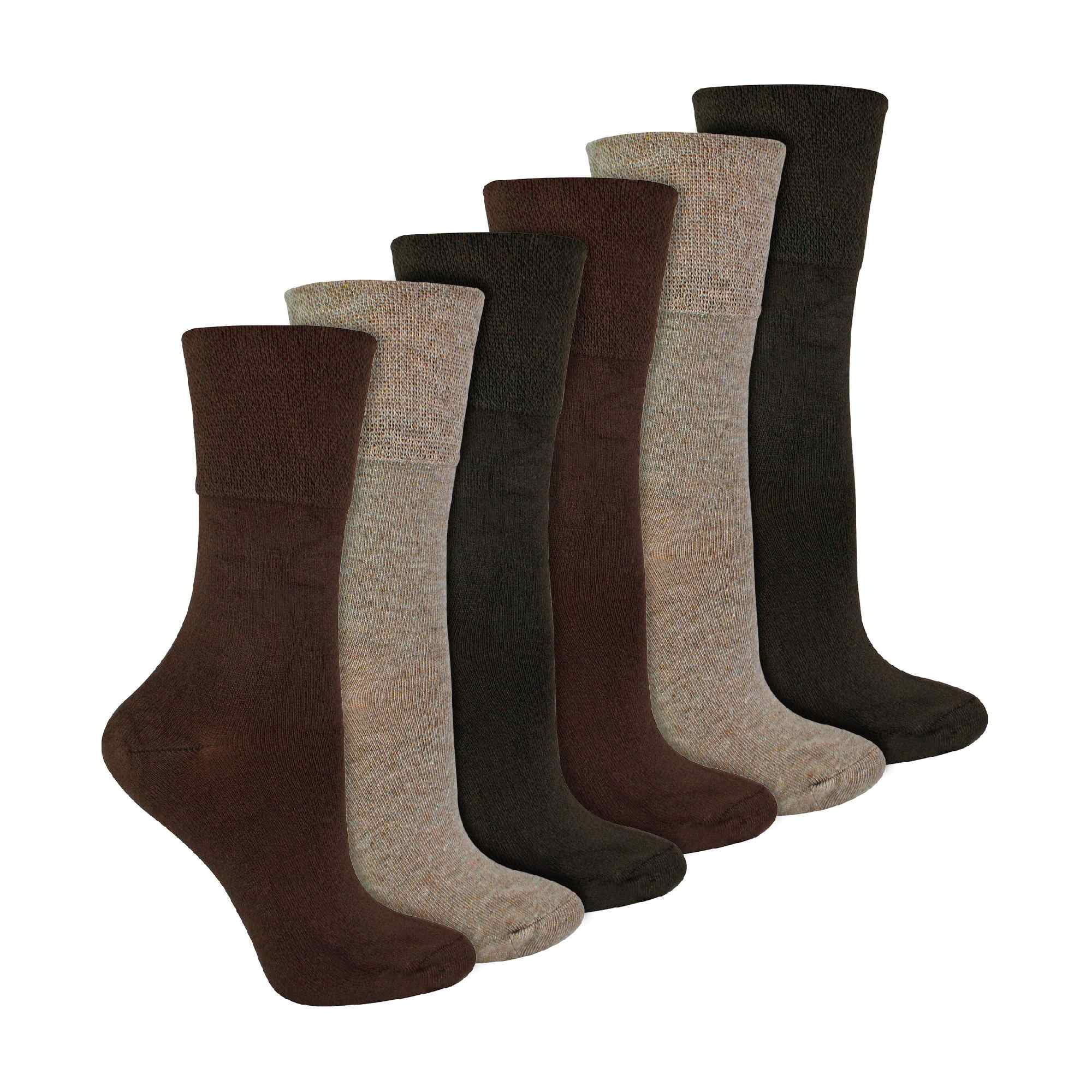 IOMI - 6 Pack Ladies Diabetic Bamboo Socks | Extra Wide Seamless Loose ...