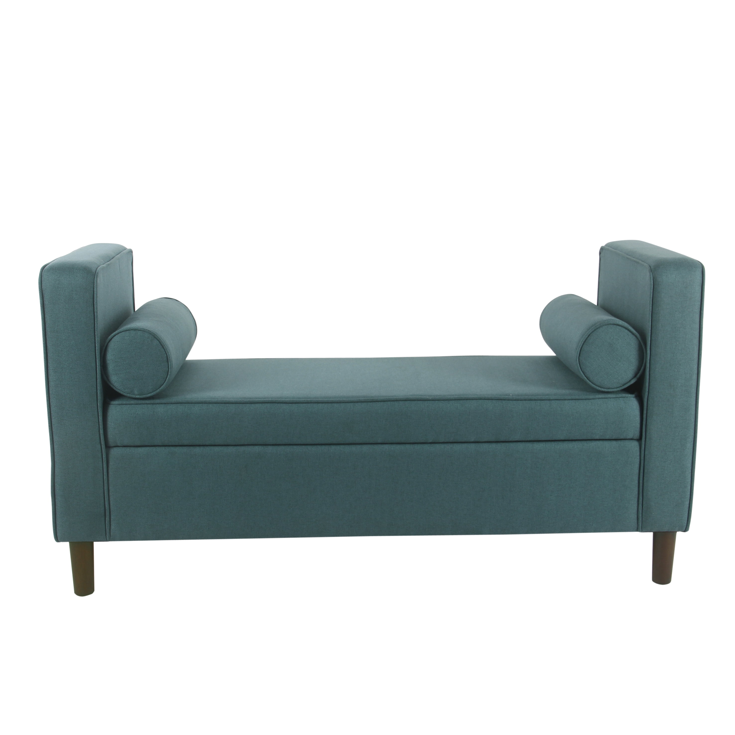 HomePop Rimo Upholstered Storage Bench - Teal - Walmart.com