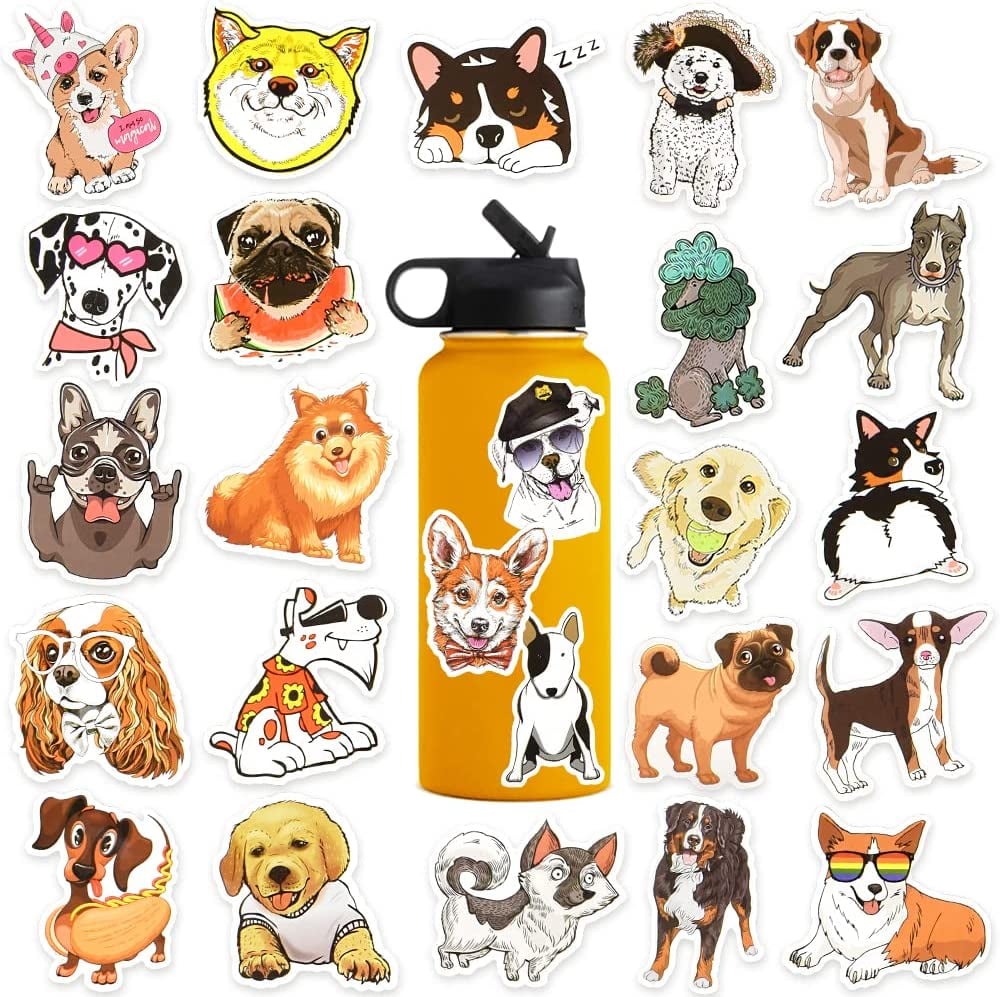 50Pcs Cute Dog Stickers for Kids Vinyl Dog Stickers for Water Bottles ...