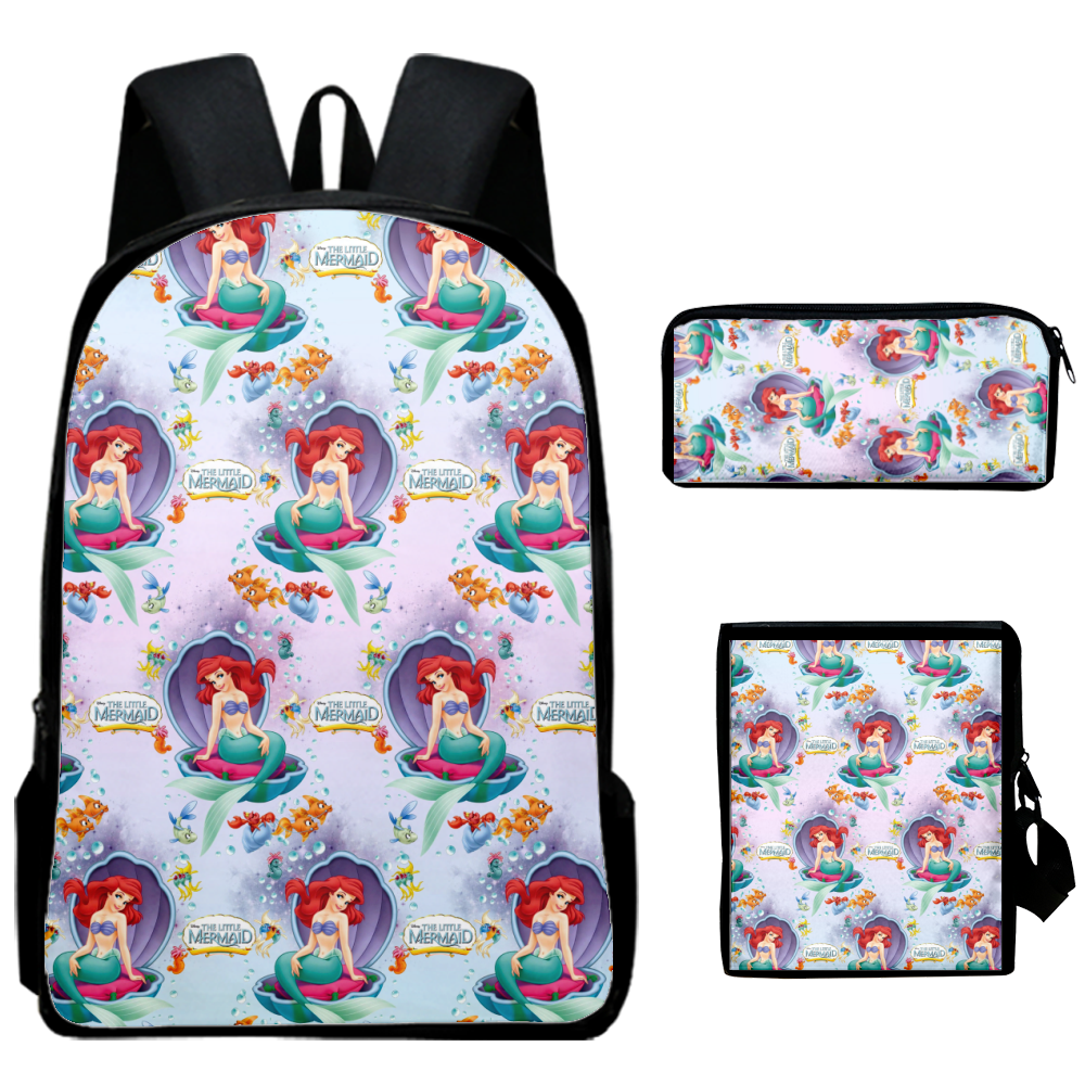 Fnyko Backpack 3PCS Set The Little Mermaid Backpack Unisex 3D Printed fnyko-backpack-3pcs-set-the-little-mermaid-backpack-unisex-3d-printed