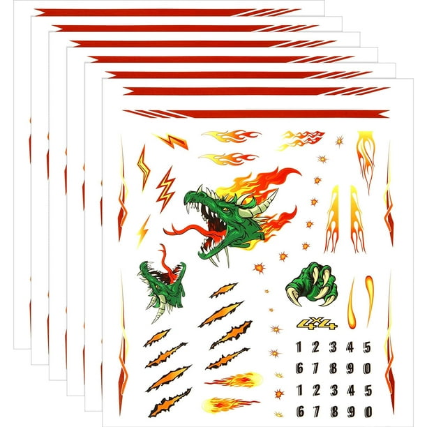 6 Pieces Small Flame Decals Stickers Car Fire Breather Decals ...