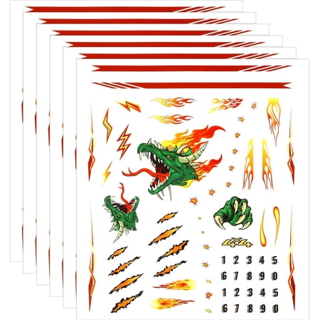 Compuye 6 Pieces Small Flame Decals Stickers Car Fire Breather Decals ...