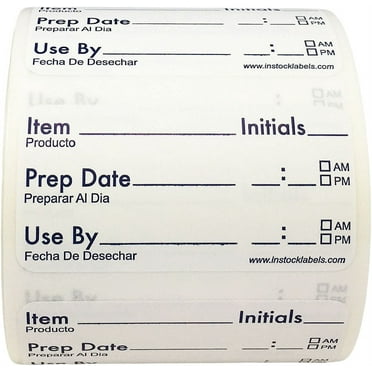 Dissolvable Blank Shelf Life Labels For Food Rotation Prep 1 x 2 Inch ...