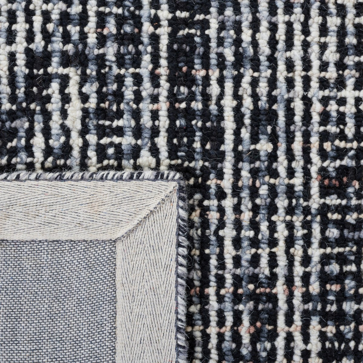 SAFAVIEH Abstract Delia Geometric Striped Wool Area Rug Black Grey 9 x ...