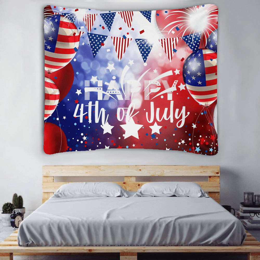 Hanging Backdrops Happy 4th of July Cool Printed Cute Pattern Tapestry ...