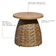 Beautiful Wicker Outdoor Side Table with Faux Wood Top by Drew ...