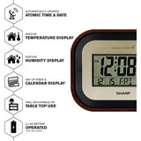 Sharp Atomic Desk Clock, Self-Setting Digital Wall Clock, Woodgrain ...
