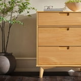 Walker Edison 3-Drawer Groove Handle Solid Wood Dresser - Natural Pine ...