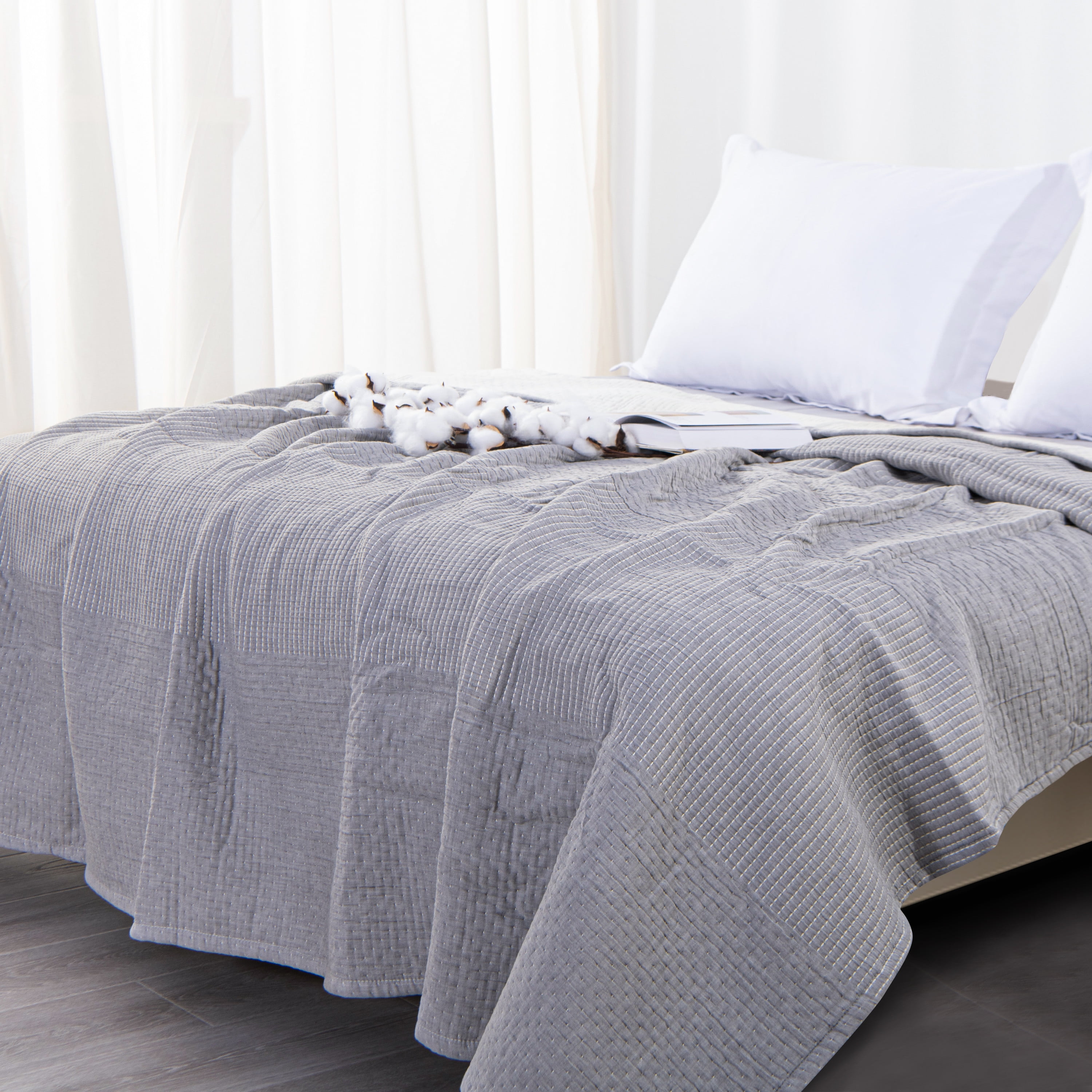 FLXXIE 3 Layers Cotton Ultra Soft Bed Blanket, Lightweight and ...