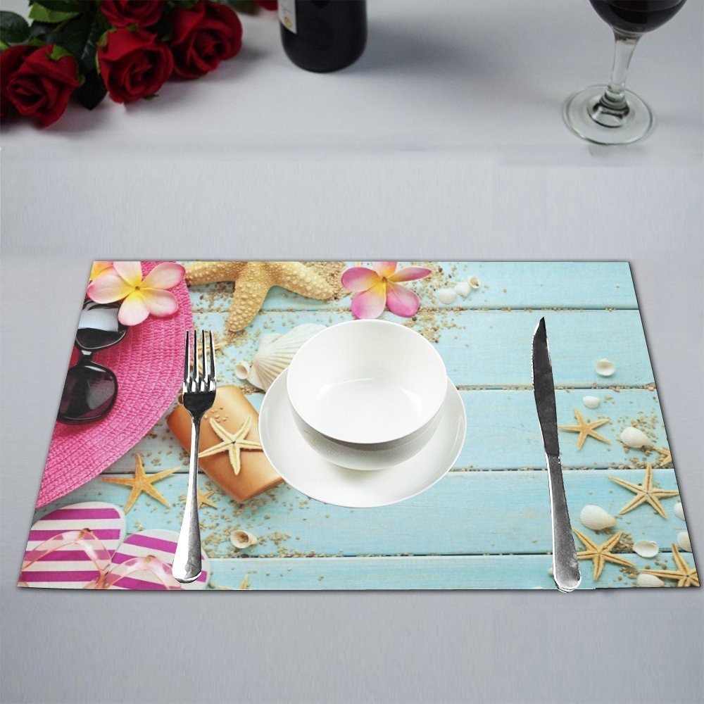 MYPOP Tropical Beach Summer Table Placemat Food Mat 12x18 Inches ...