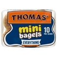 Thomas' Everything Mini Bagels, Soft Pre-sliced, 10 Count, Tasty ...