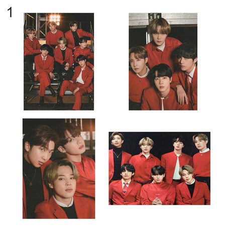 Blue 4pcs/set Bts Paper Photo Map Picture Wall Decor Poster | Walmart ...