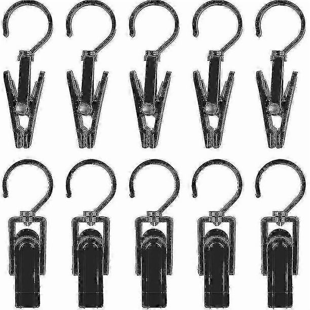 20 Pack Hook Accessory Clips - Plastic Hangers with Clamp and Notches ...