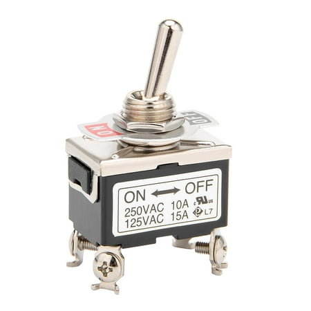AC 125V/15A 250V/10A ON-OFF 2 Position 2 Terminals Latching DPST Toggle ...