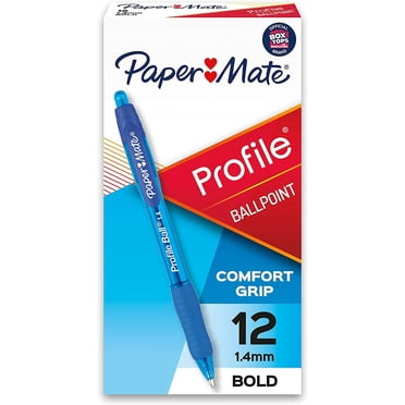 Paper Mate Profile Retractable Ballpoint Pen, Bold 1.4mm, Blue Ink ...