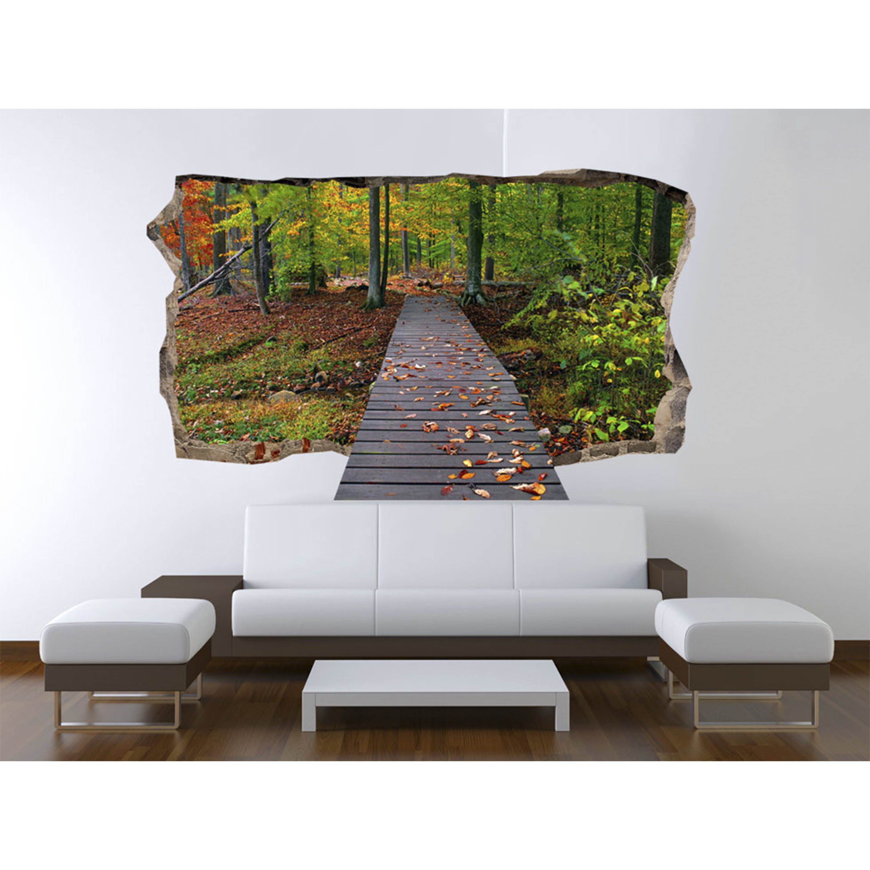 Startonight 3D Mural Wall Art Photo Decor Bridge for Forest Amazing ...