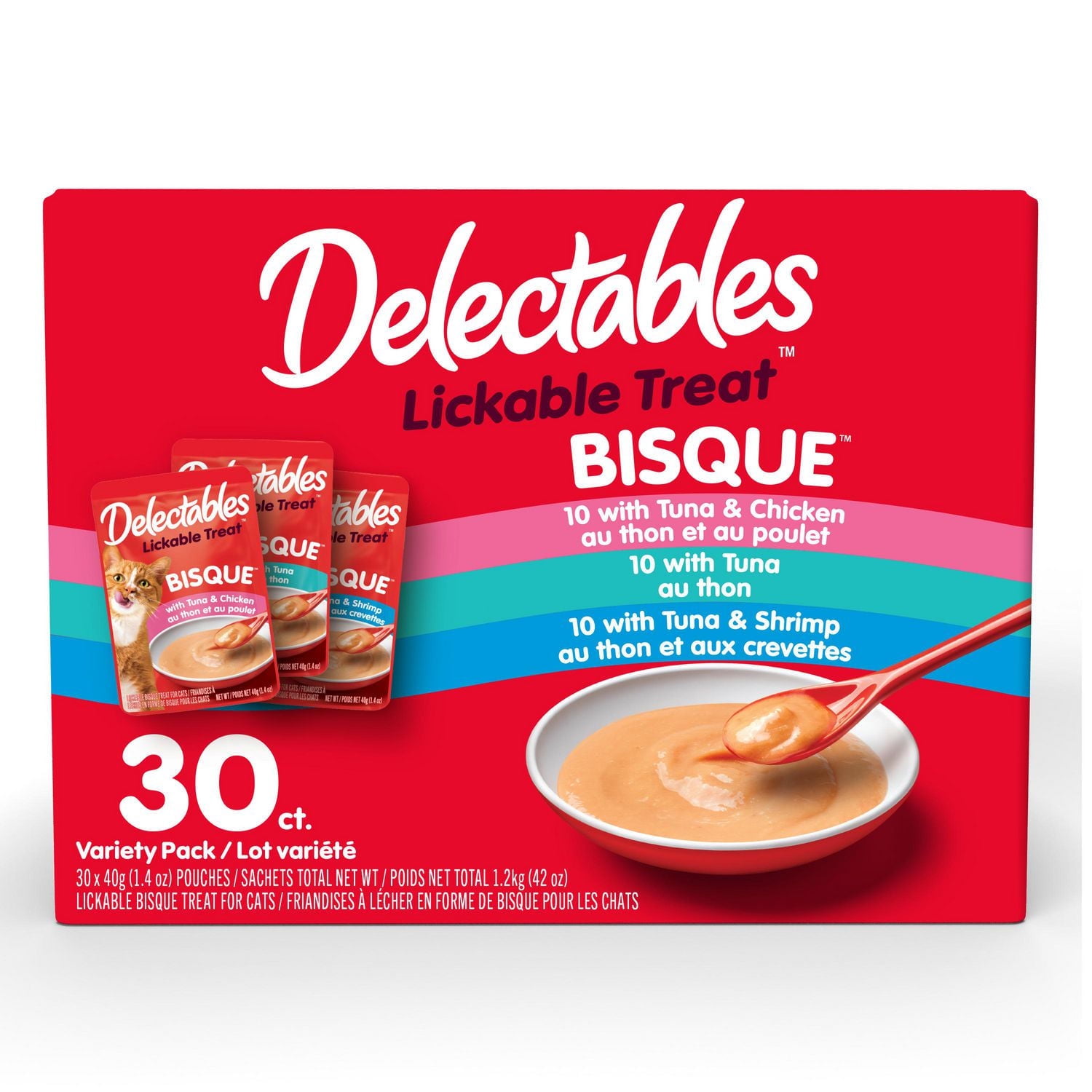 Click here for Delectables Lickable Bisque Cat Treats Variety Pac... prices