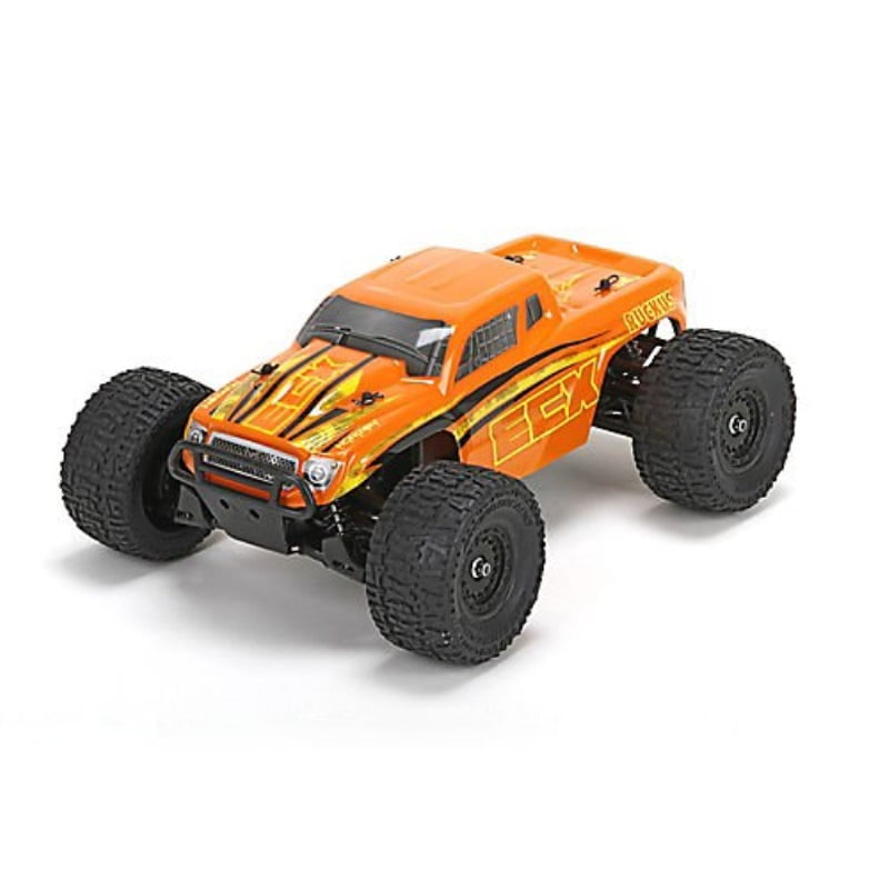 ECX Ruckus 4WD RTR Monster Truck (1/18 Scale), Orange/Yellow - Walmart.com