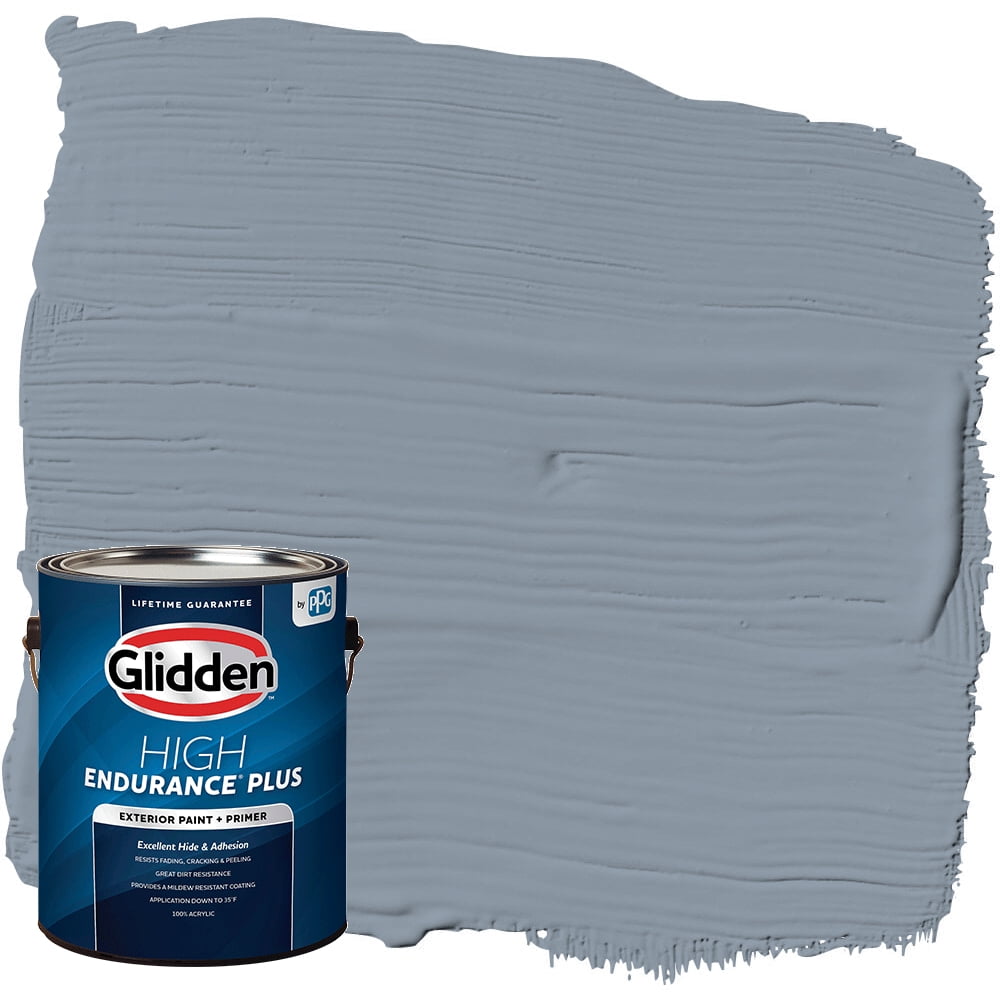 Glidden Exterior Paint and Primer, Smoke Grey / Gray, 1 Gallon, Satin ...