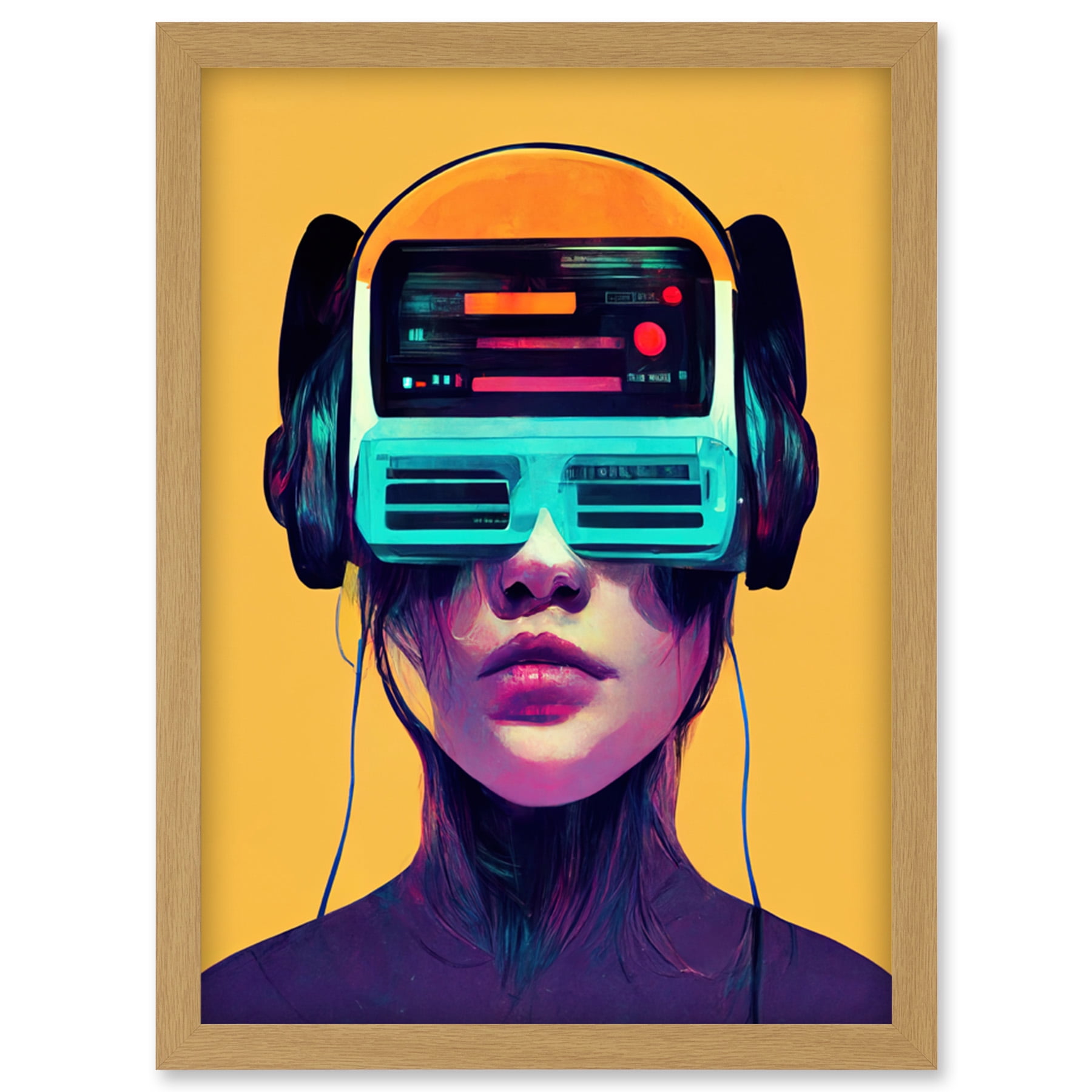 The Gamer Streaming VR Headset Retro Futurist Kids Artwork Framed Wall ...