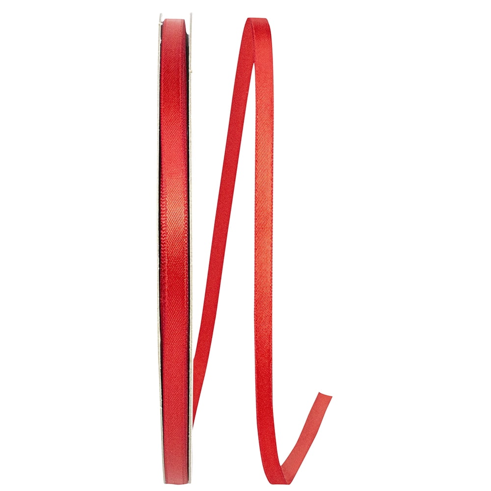Reliant Ribbon - 5150-065-01C, Single Face Sfs Satin Ribbon, Red, 1/4 ...