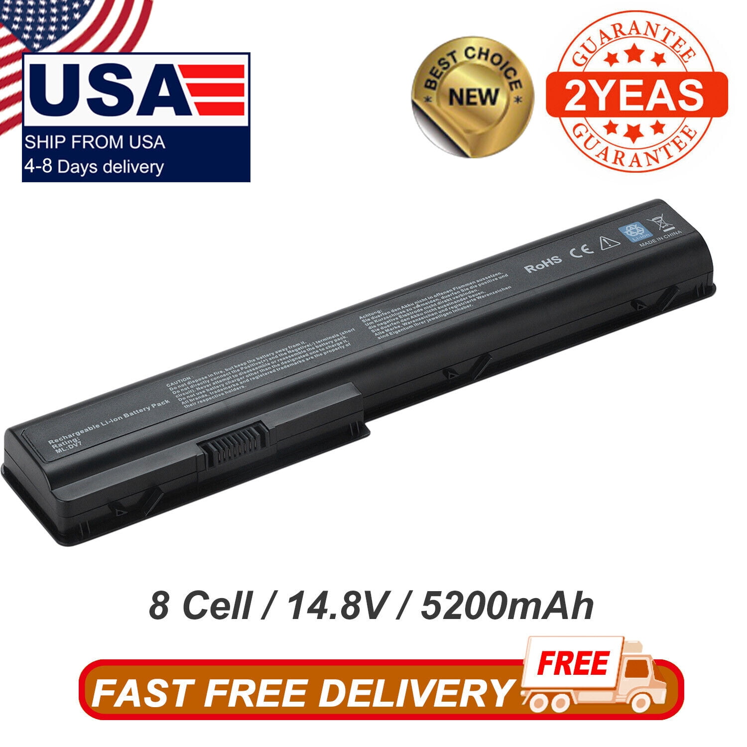 Laptop Battery for HP 480385-001 516355-001 GA08 GA06 GA08 HDX18 DV7 ...