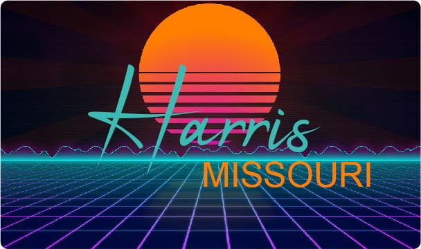 Harris Missouri 4 X 2.25-Inch Vinyl Decal Stiker Retro Neon Design ...
