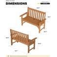 2-Person Outdoor Garden Bench, HDPE All-Weather Patio Bench with ...