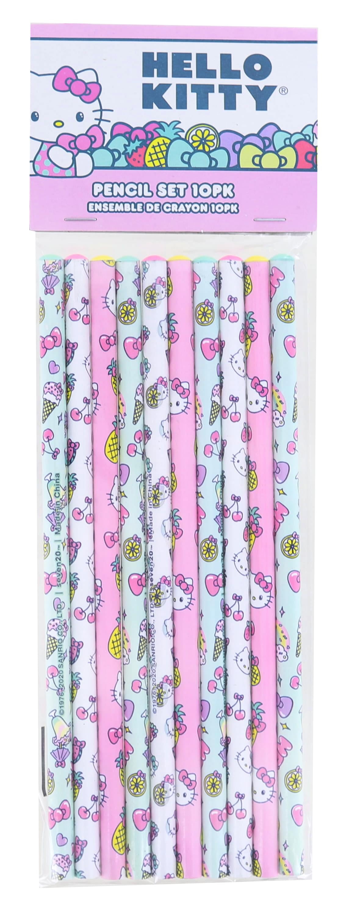 Hello Kitty Fruit 10 Piece Pencil Set - Walmart.com
