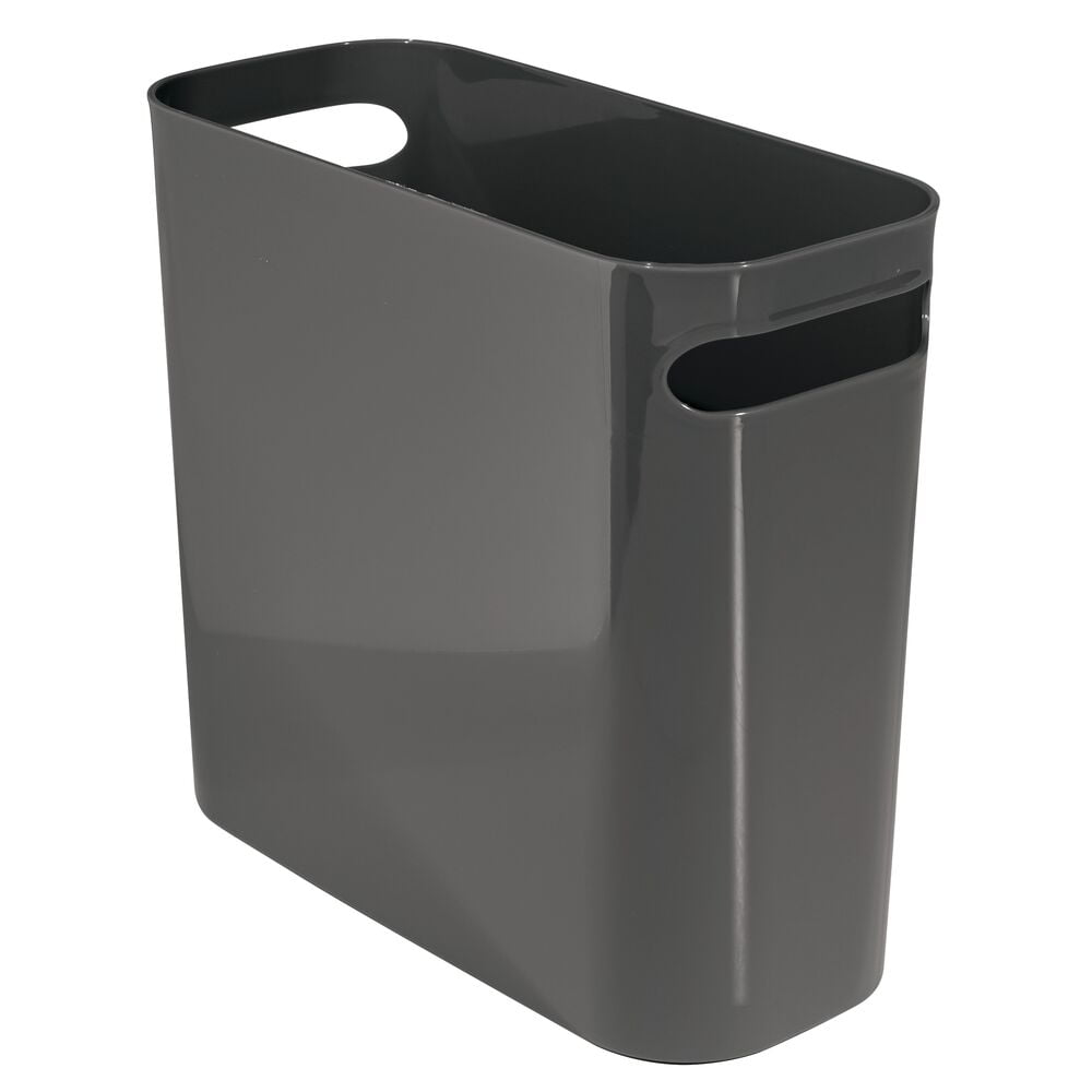 mDesign Slim Plastic Rectangular Small Trash Can Wastebasket Garbage ...