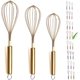 ReaNea Gold Whisk Set of 3 Stainless Steel 8" 10" 12" Beater Wire ...