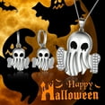 Halloween Spooky Ghost Jewelry Set,Fasjewly Silver Plated Cute Ghost ...