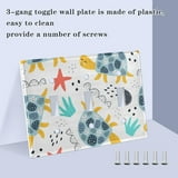 3 Gang Switch Covers Cartoon Turtles Light Wall Plate Home Faceplate ...