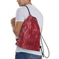 Drawstring Backpack, Abstract White Red Gold Marble Texture Light ...