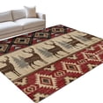 Area Rug Vintage Ethnic Geometric Deer Rectangle Area Rugs Washable Rug ...