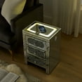 COSVALVE 3-Drawer Mirrored Bedside Nightstand with Wireless Charging ...