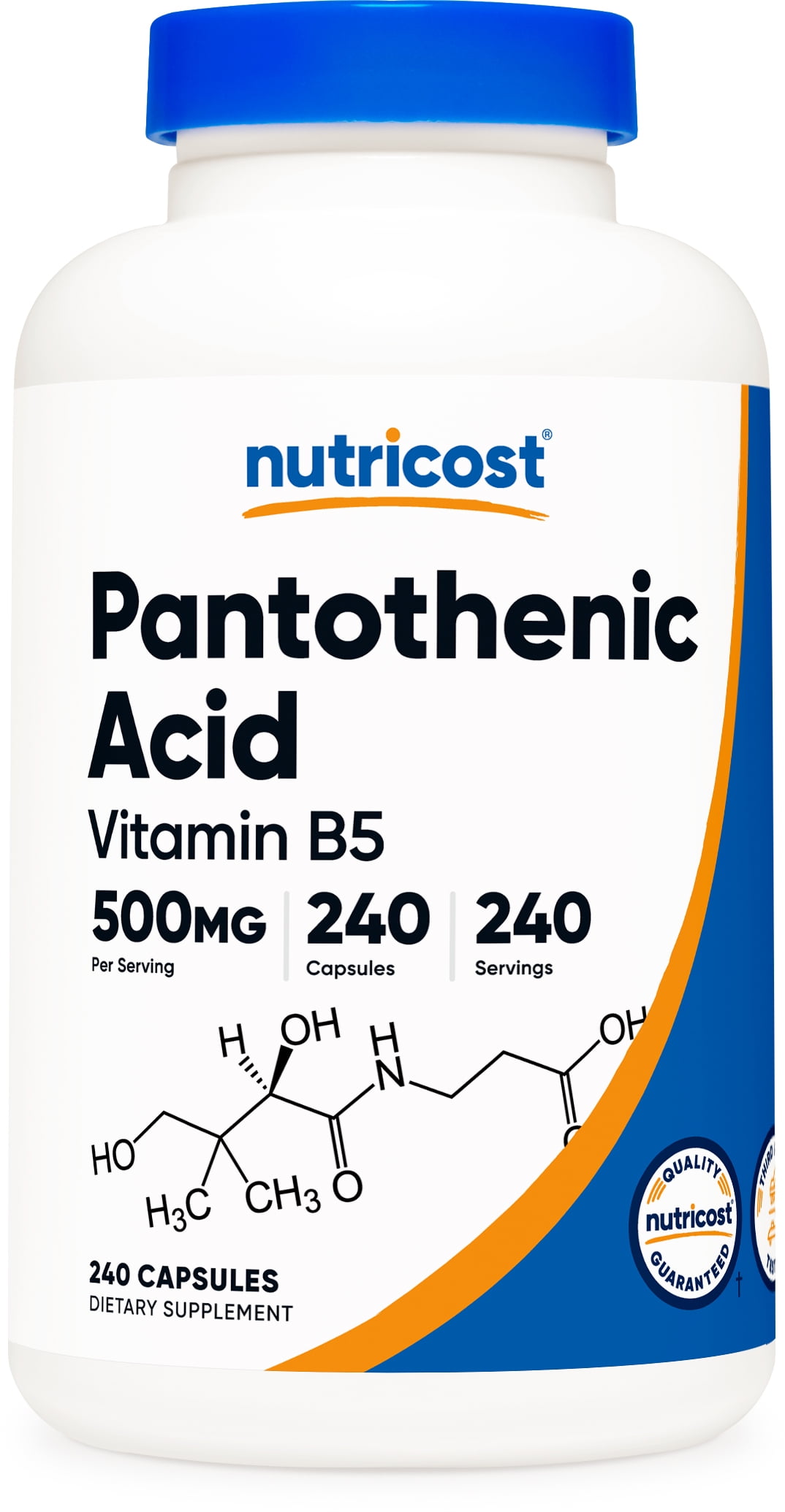 Nutricost Pantothenic Acid (Vitamin B5) Supplement 500mg, 240 Capsules ...