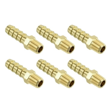 Uxcell 3/8 inch x NPT 1/8 Male Thread Brass Hose Barb Fitting Straight Pipe Connector 2 Count ...