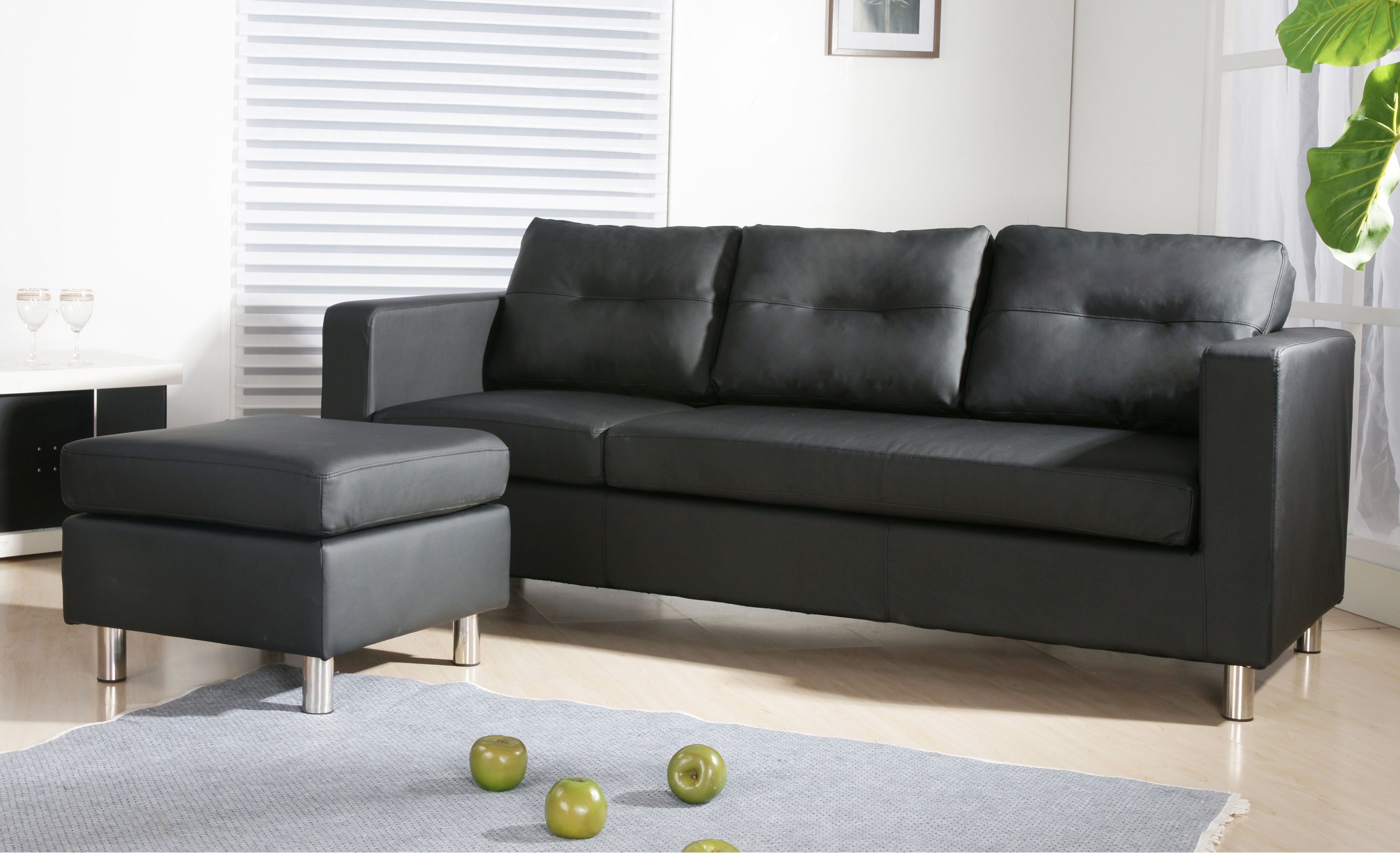 Caius Modern Faux Leather Configurable Left and Right Facing Sectional ...